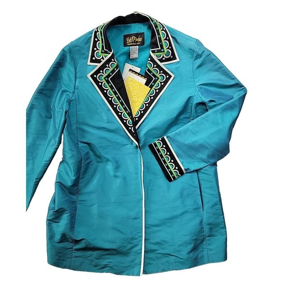 Bob Mackie | Jackets & Coats | New Bob Mackie Womens S Aqua Silk Jacket ...